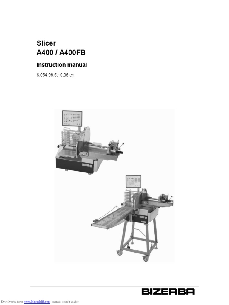 Slicer A400 / A400FB: Instruction Manual | PDF | Mains Electricity ...