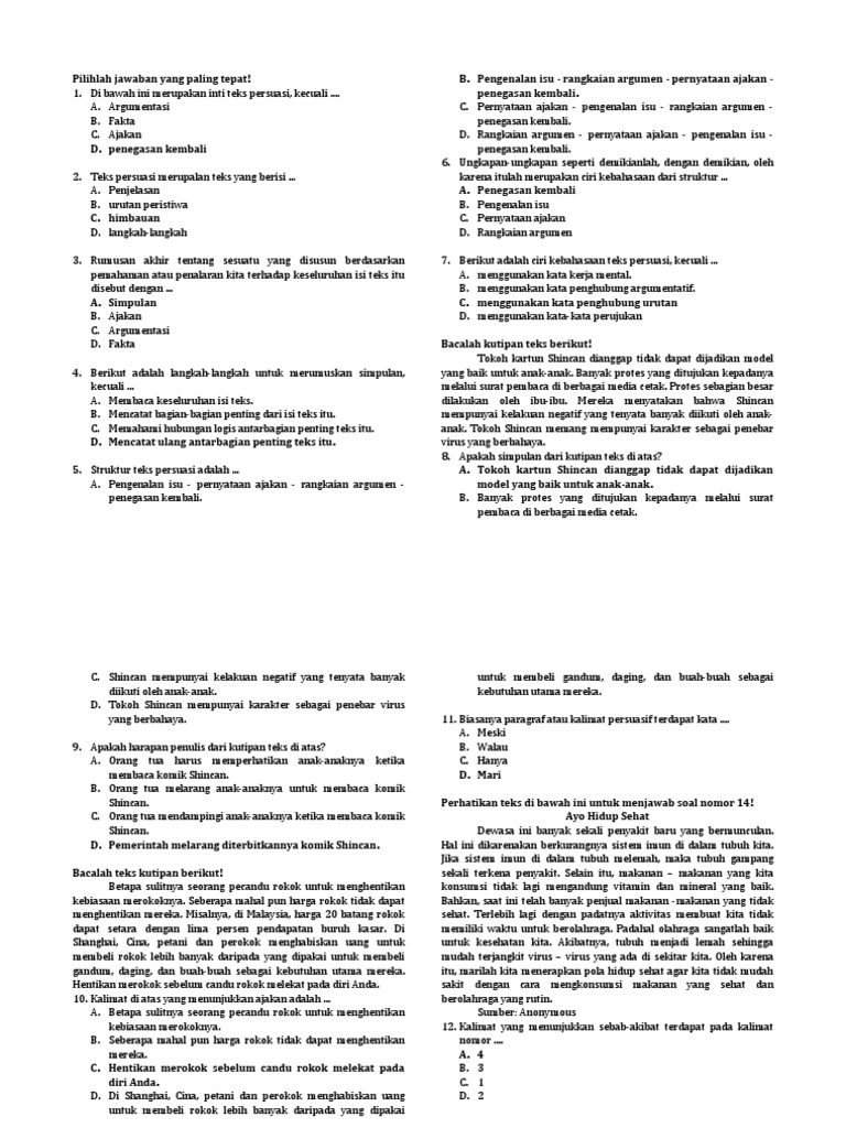Soal Teks Persuasif | PDF