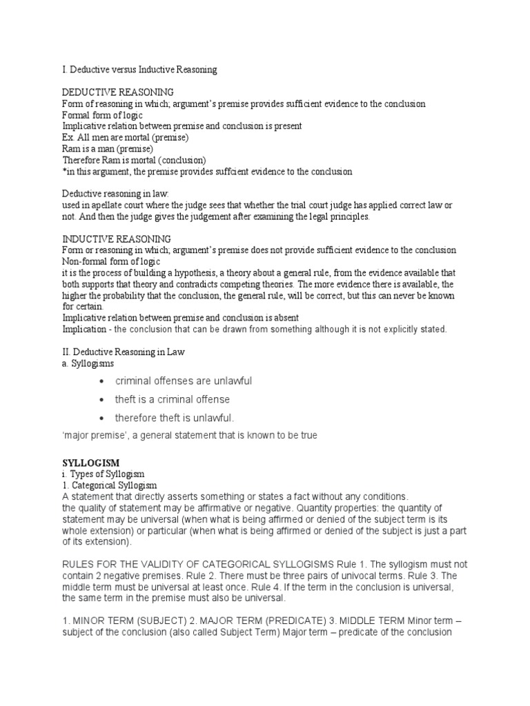 Deductive Inductive Syllogism | PDF | Deductive Reasoning | Argument