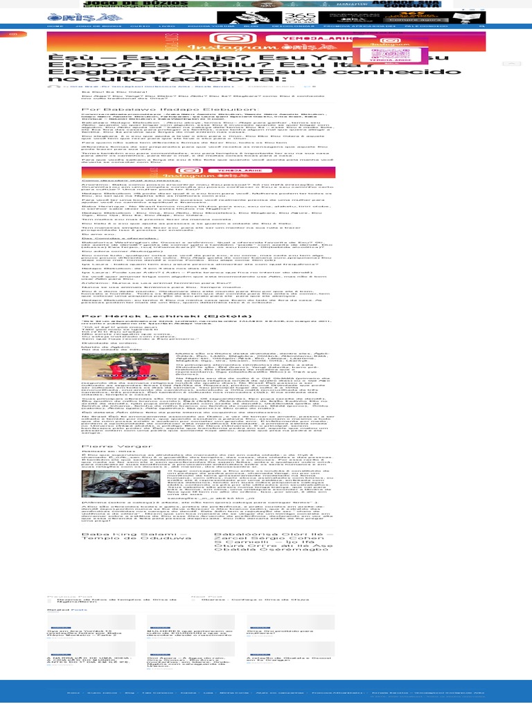 È Ù - Esu Alaje - Esu Yangi - Esu Elebo - Esu Abilu - Esu Ita ...