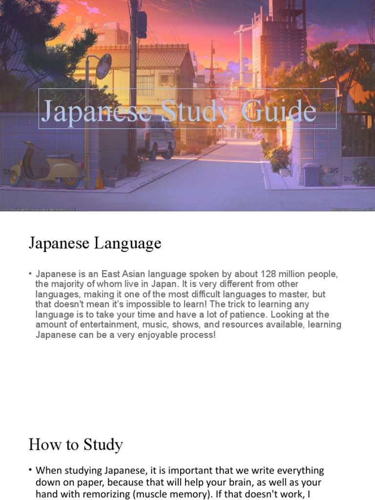Japanese Study Guide | PDF | Kanji | Japanese Language