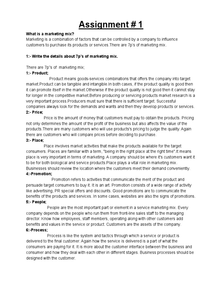 Assignment # 1 | PDF | Marketing | Product (Business)