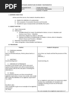 Detailed Lesson Plan in Mathematics I | PDF | Multiplication | Algebra