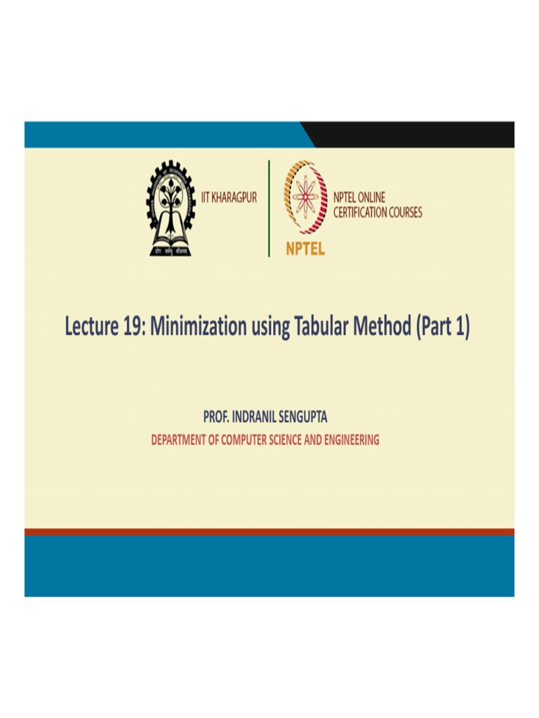 Minimization Using Tabular Method | PDF | Logic Synthesis | Theoretical Computer Science