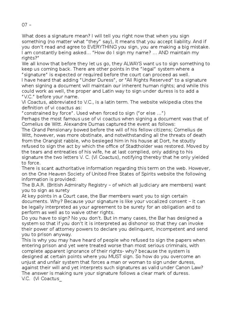 How To Sign Your Name Without Assuming Liability | PDF | Justice ...