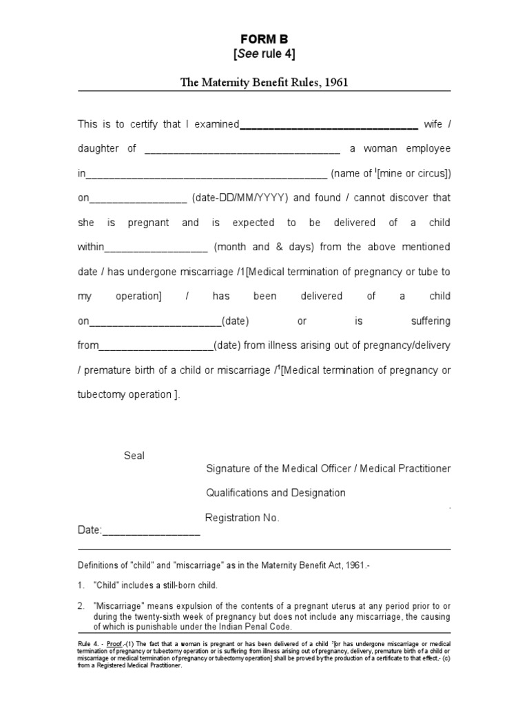 Form - B | PDF | Miscarriage | Pregnancy