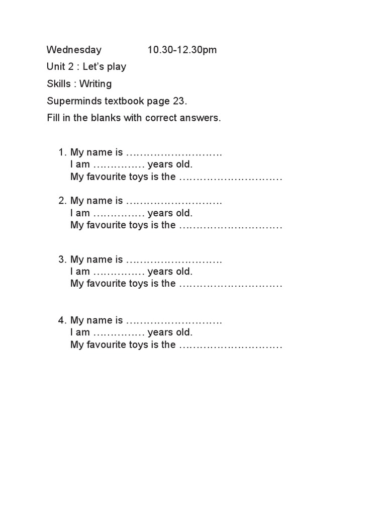 Lets Write Unit 2 Pdf Games Activities Home Garden