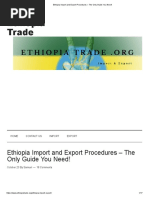 Import and Export Procedures in Ethiopia | PDF | Letter Of Credit | Customs