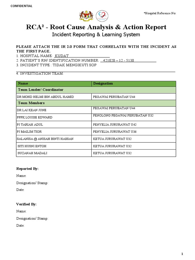 RCA - Root Cause Analysis & Action Report: Incident Reporting ...
