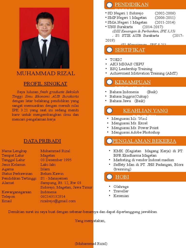 CV Muhammad Rizal 2021 | PDF