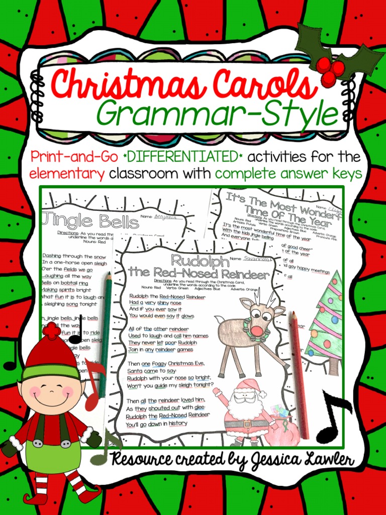 Christmas Carols: Grammar-Style | PDF | Santa Claus's Reindeer ...