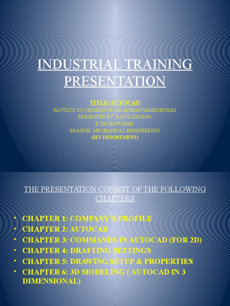 A PPT Presentation On Cad | PDF | Auto Cad | Autodesk