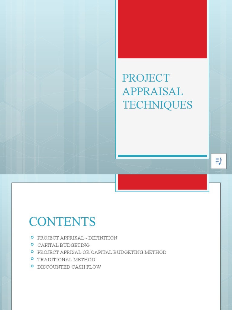 Project Appraisal Techniques | PDF | Net Present Value | Internal Rate ...