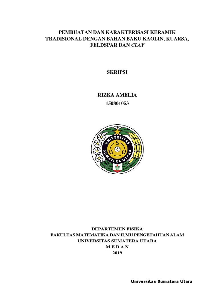 Pembuatan Dan Karakterisasi Keramik Tradisional Dengan Bahan Baku ...