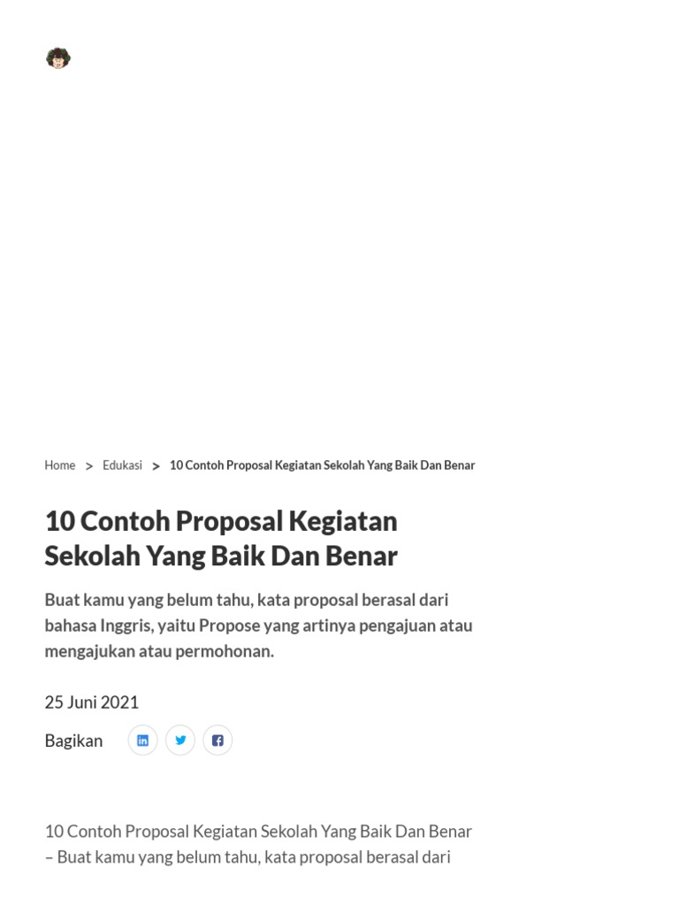 10 Contoh Proposal Kegiatan Sekolah Yang Baik Dan Benar - Mamikos Info ...