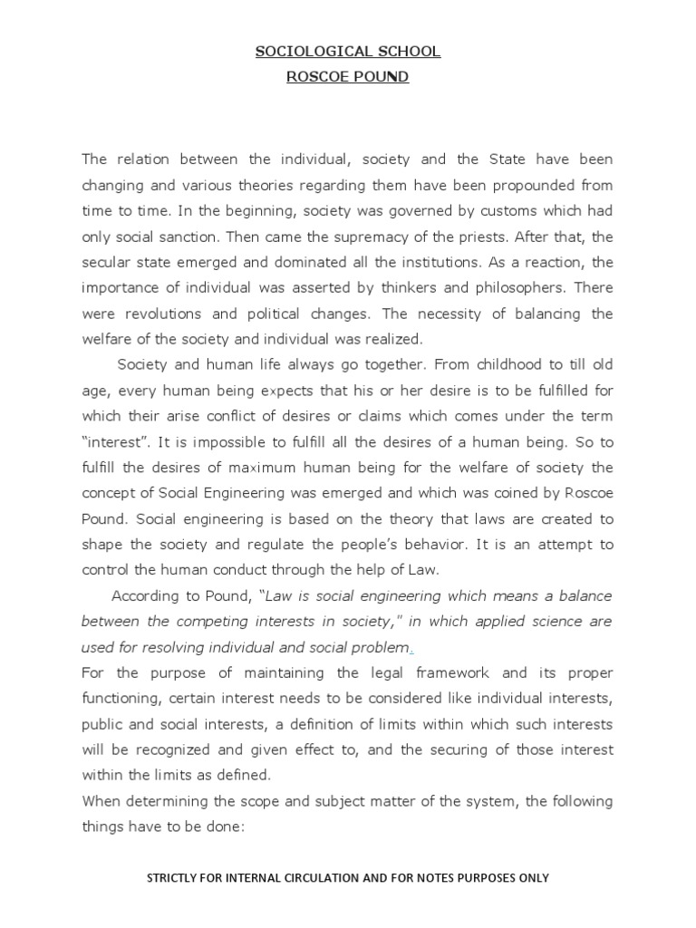 Roscoe Pound's Social Engineering Theory | PDF | Institution | Sociology