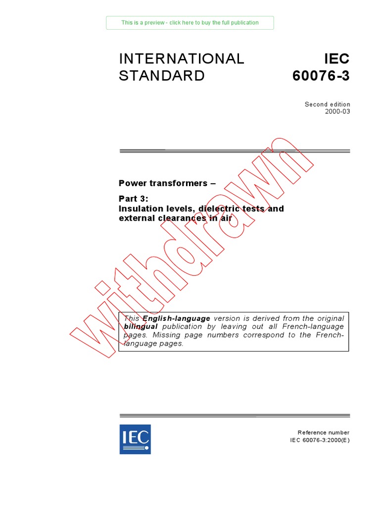 Info Iec60076-3 (Ed2.0) en D | PDF | International Electrotechnical ...