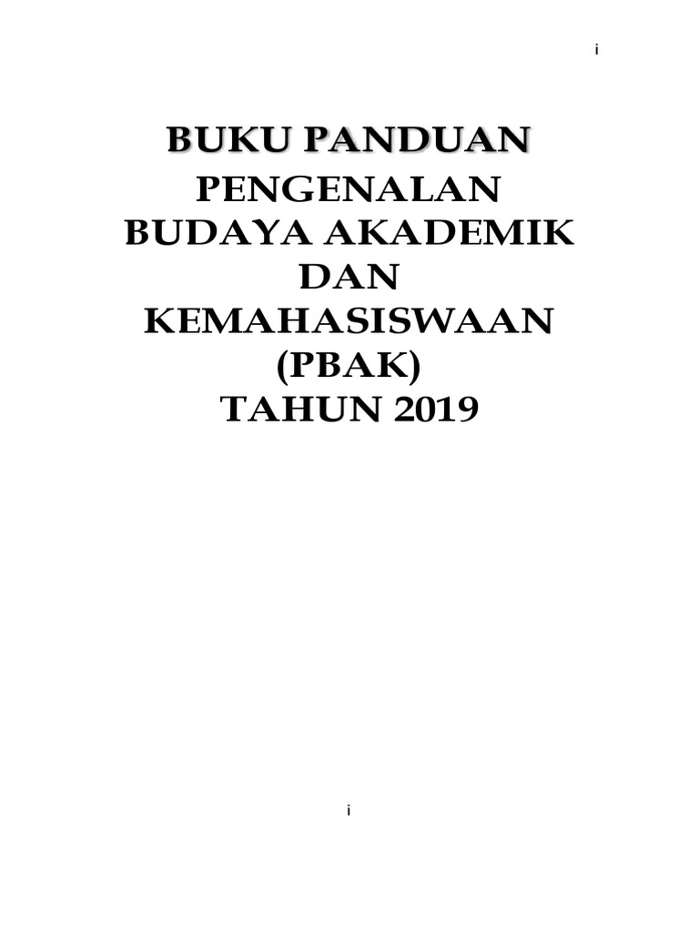 Buku Panduan PBAK | PDF