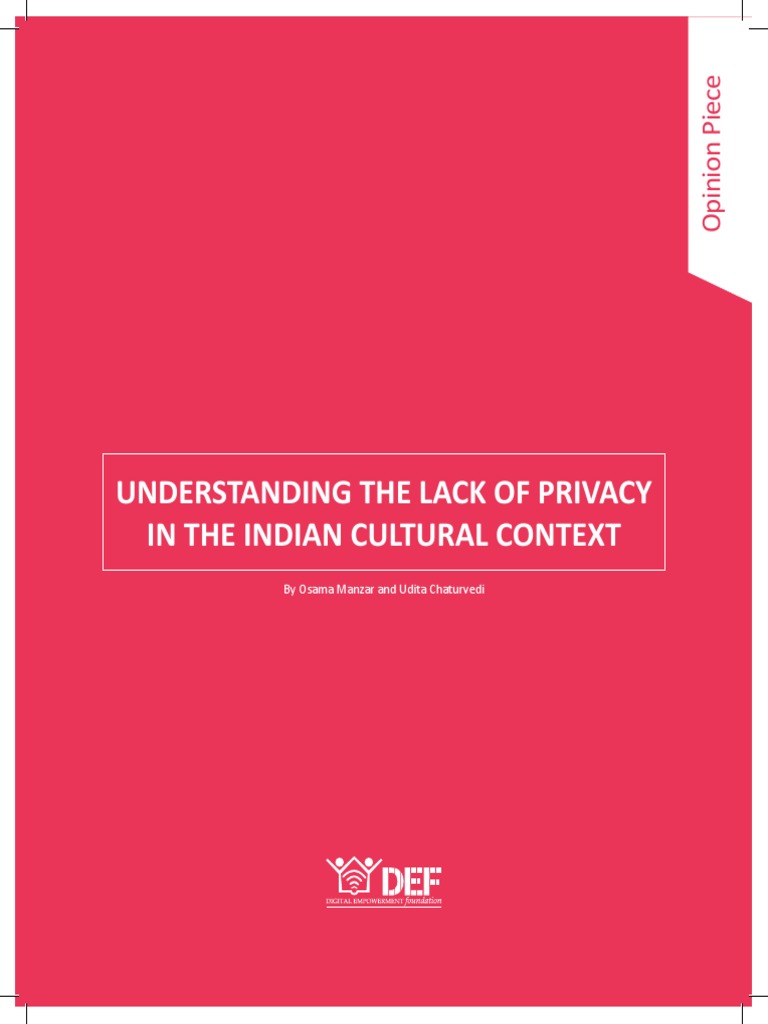 Understanding The Lack of Privacy in Indian Cultural Context | PDF ...