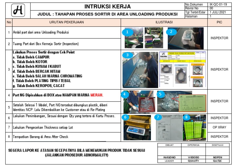 01 - 18 (New) Proses Sortir Di Area Unloading Produksi | PDF