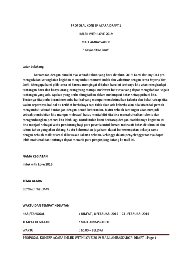 Proposal Konsep Acara Draft 1 | PDF