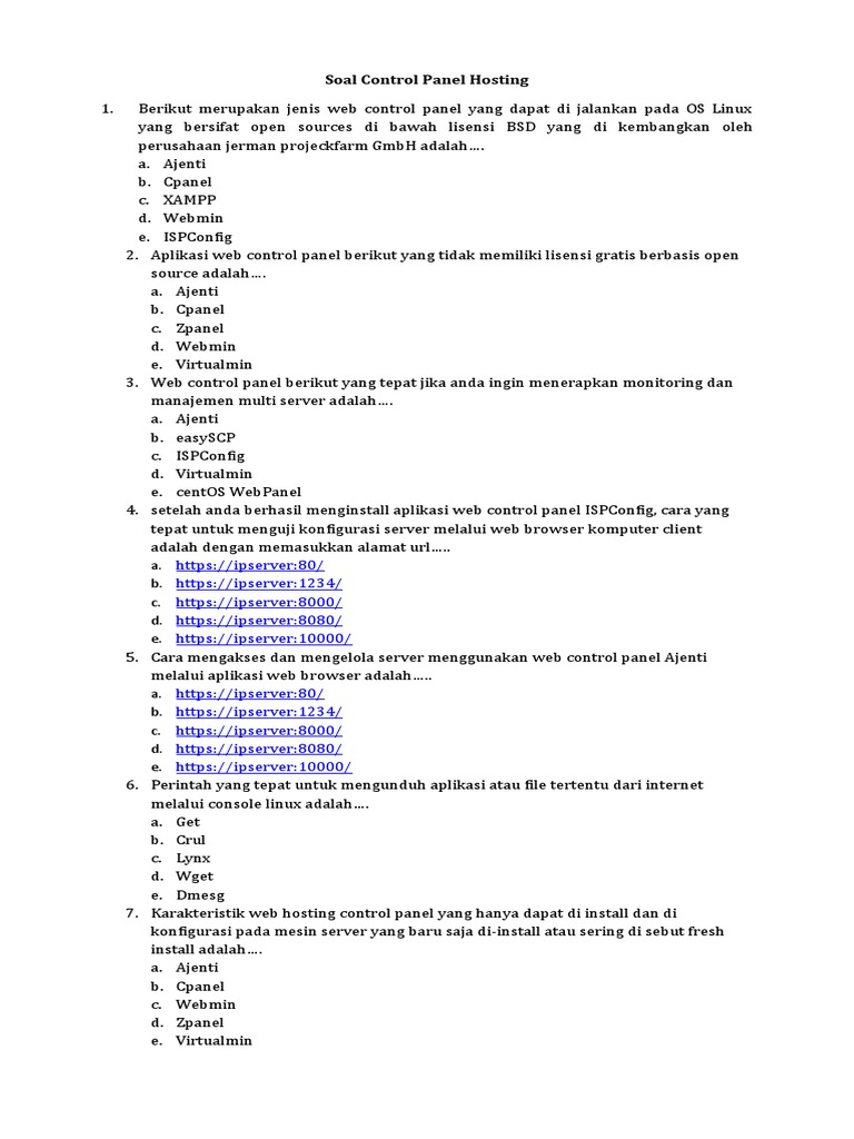 Jenis dan Penggunaan Control Panel Hosting | PDF | Komputer | Teknologi ...