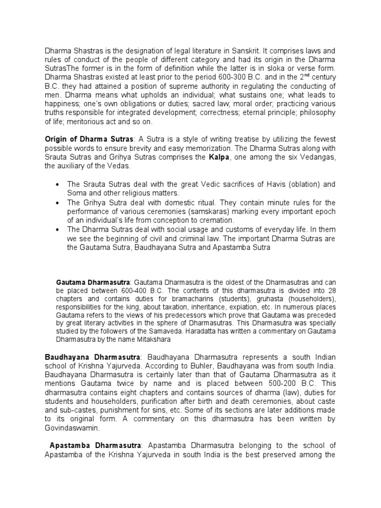 Gautama Dharmasutra: Gautama Dharmasutra Is The Oldest of The ...