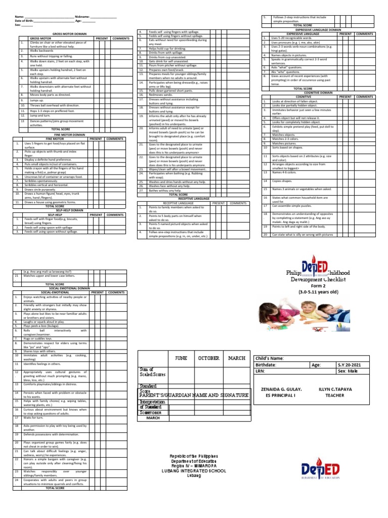Eccd Checklist | PDF | Sibling | Science
