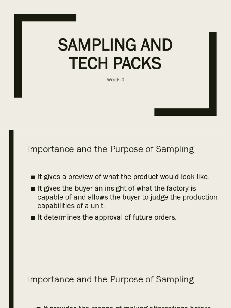 Sampling and Tech Packs | PDF | Clothing | Textiles