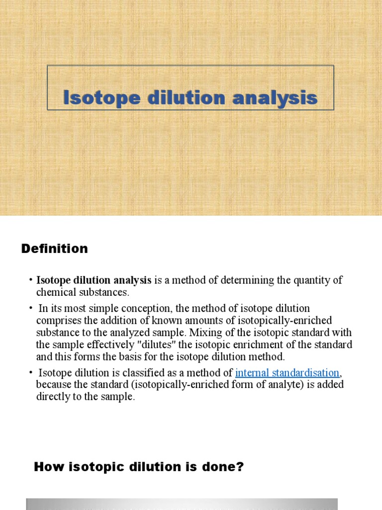 Isotope Dilution Analysis | PDF