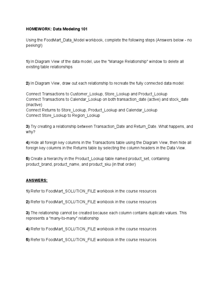 Part 2 - Homework Exercises | PDF