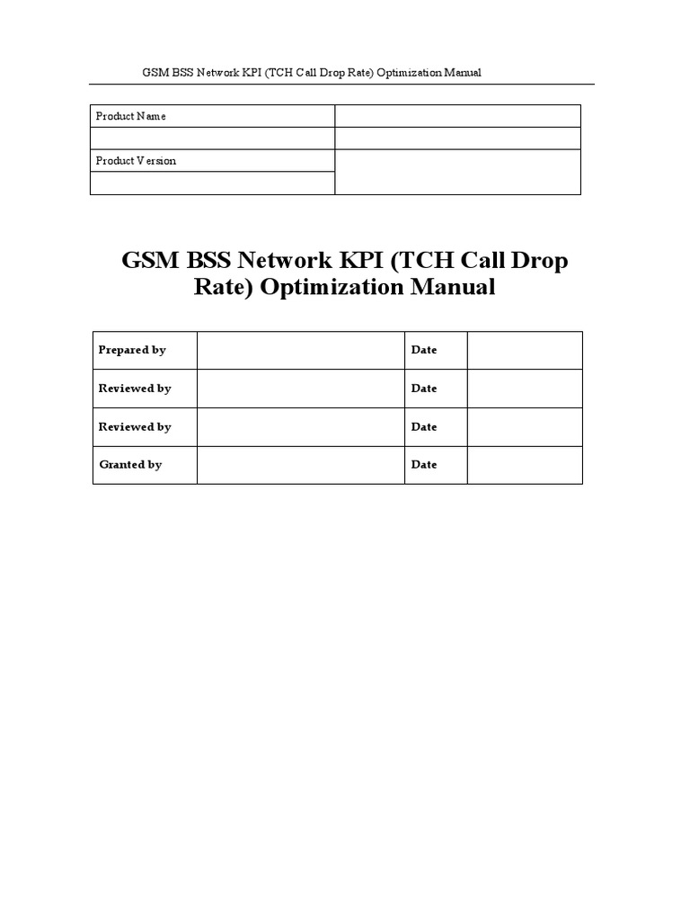TCH Call Drop Rate Optimization Guide | PDF | Radio Resource Management ...