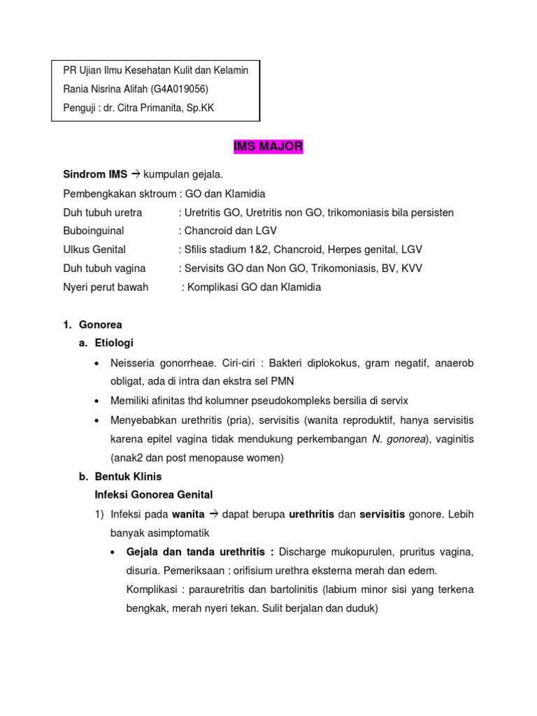 PR Ujian Ikk Rania Nisrina Alifah - DR Citra SP KK | PDF