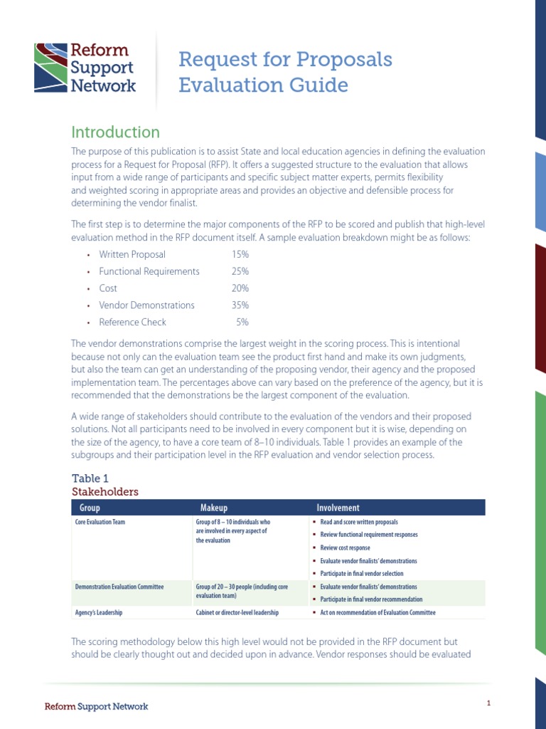 Request Proposals Evaluation Guide | PDF | Request For Proposal | Evaluation
