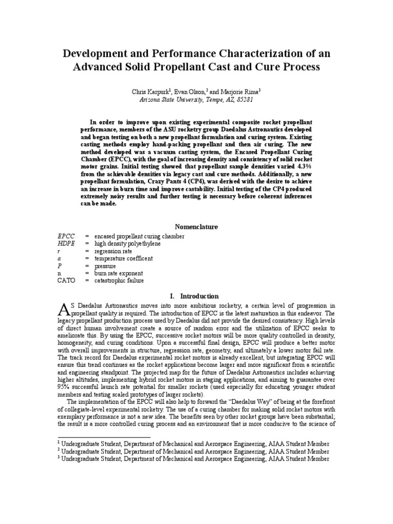 Advanced Solid Propellant Casting Process | PDF | Rocket Propellant ...