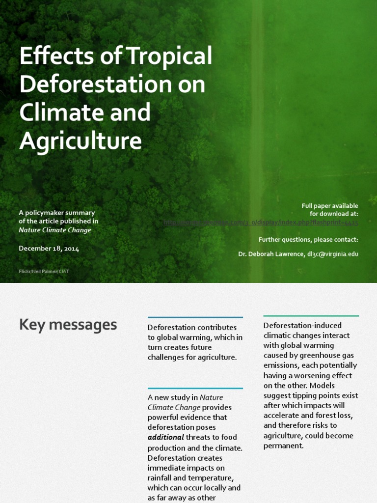 Deforestation's Impact on Climate and Agriculture | PDF | Deforestation ...