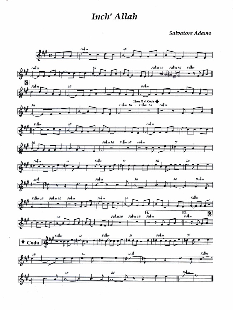 Inch'Allah by Salvatore Adamo | PDF