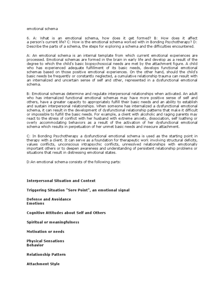 Emotional Schema | PDF | Interpersonal Relationships | Emotions