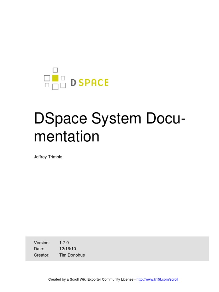 DSpace Manual | PDF | Application Programming Interface | Metadata