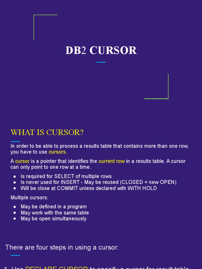 DB2 Cursor | Download Free PDF | Table (Database) | Computer Science