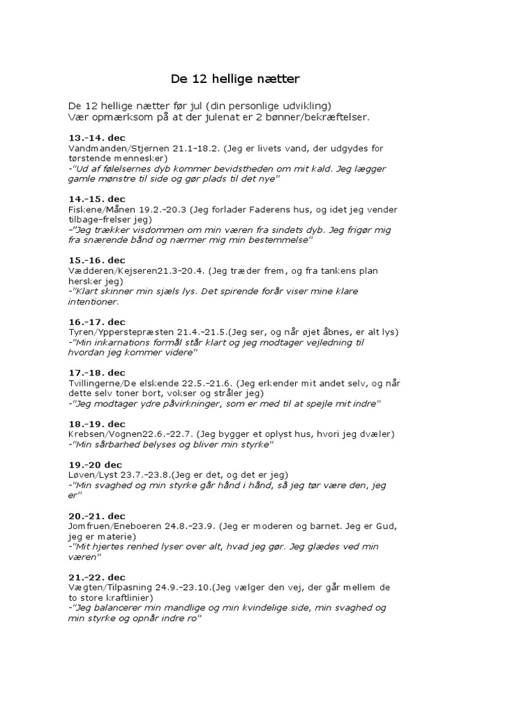 De 12 Hellige Nætter | PDF