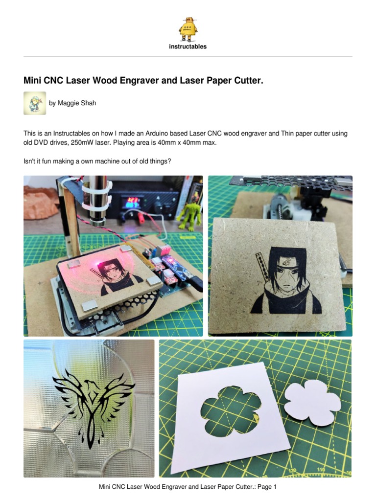 Mini CNC Laser Wood Engraver and Paper Cutter | PDF | Electric Motor | Numerical Control