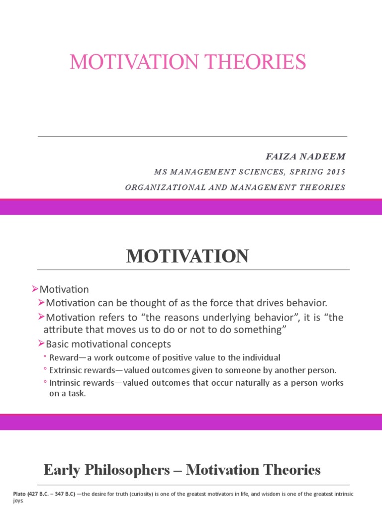Motivation Theories - Faiza Nadeem | PDF | Motivation | Motivational
