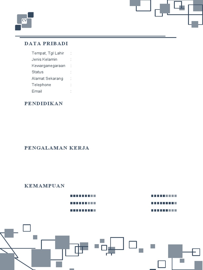 Contoh CV Kosong 3 | PDF