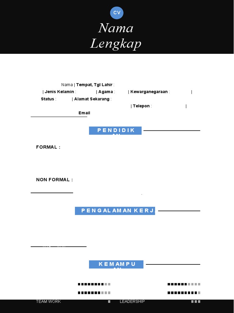 Contoh CV Kosong 4 | PDF