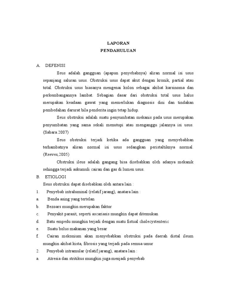 Askep Obstruksi Intestinal | PDF