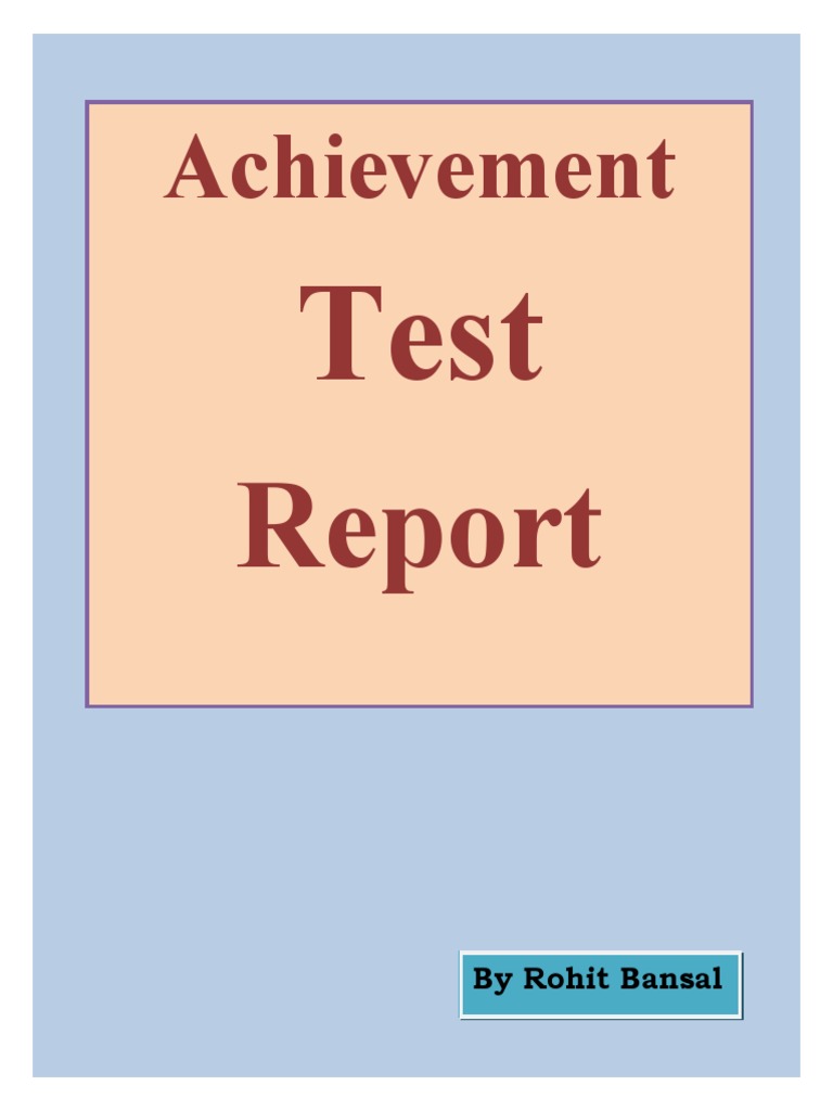 Achievement Test Report-1 | PDF | Standardized Tests | Test (Assessment)