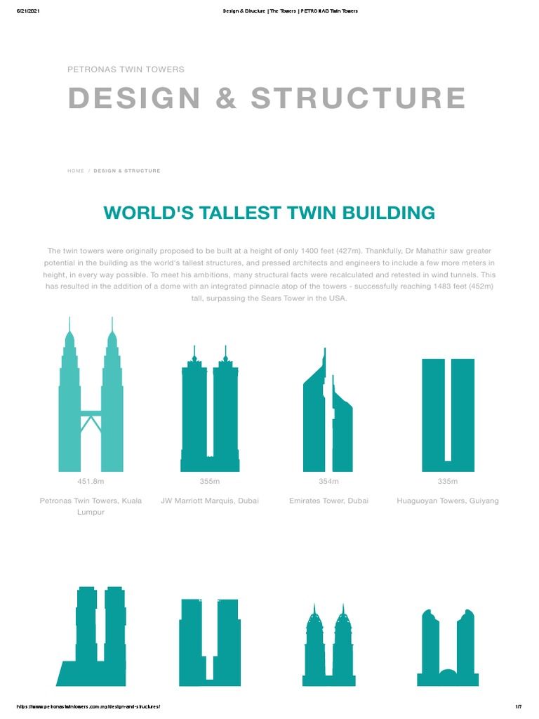 Design & Structure - The Towers - PETRONAS Twin Towers | PDF | Tower ...