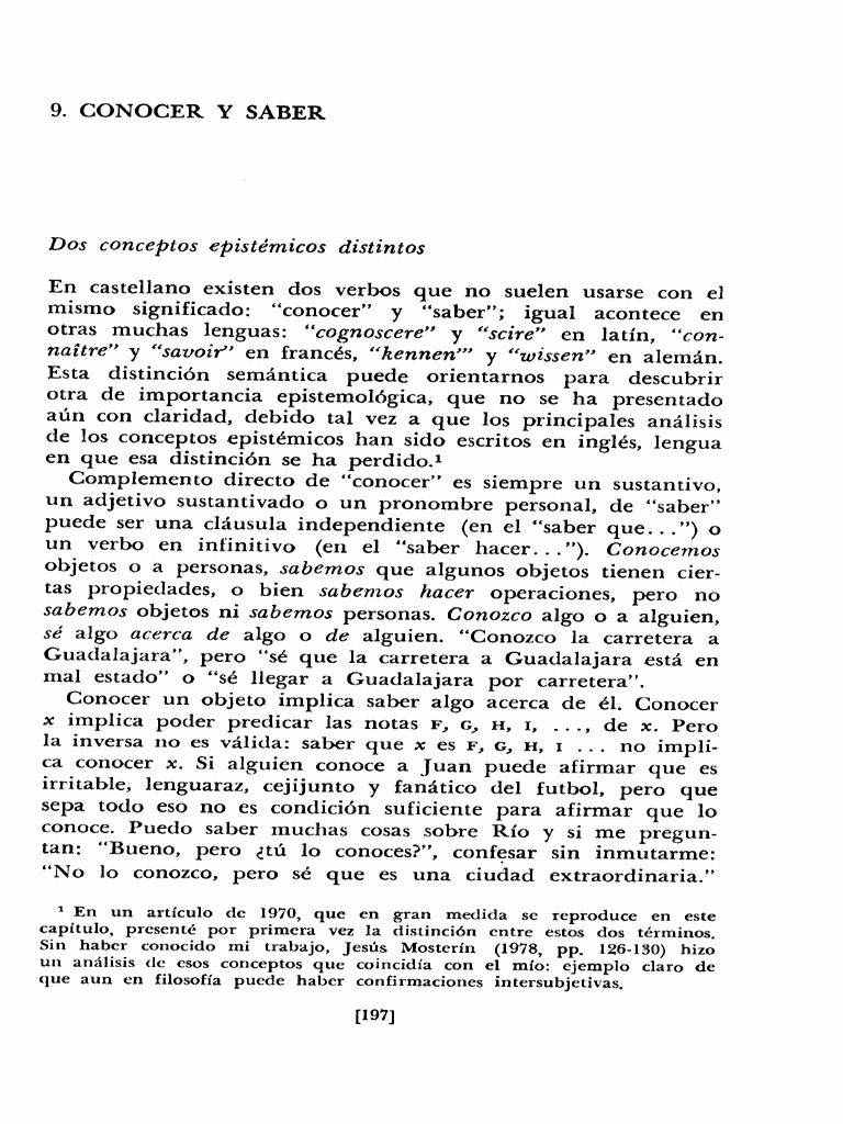 Saber y Conocer | PDF