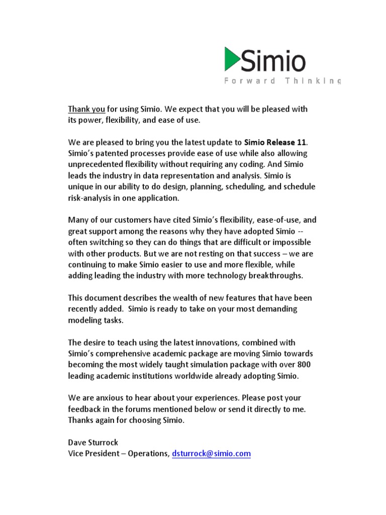 Simio Release Notes 203 Pdf Simulation Object Computer Science